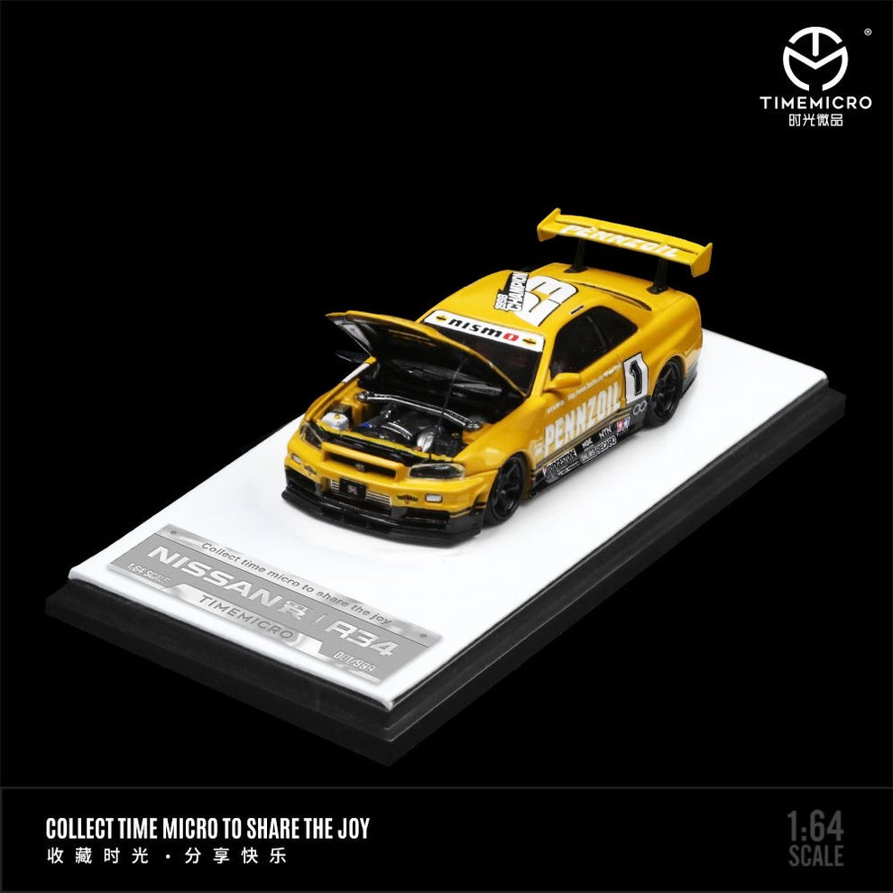 Time Micro Nissan Skyline R34 GTR Z Tune Pennzoil – Bran’s Diecast