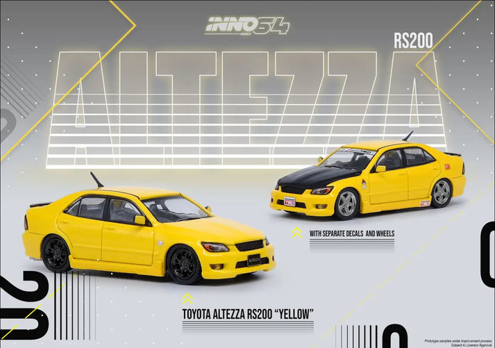 Inno64 Toyota Altezza RS200 Z Edition Yellow – Bran’s Diecast