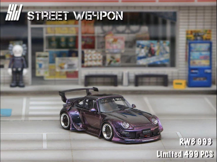 Street Weapon Porsche 993 RWB Magic Purple Low Spoiler – Bran’s Diecast