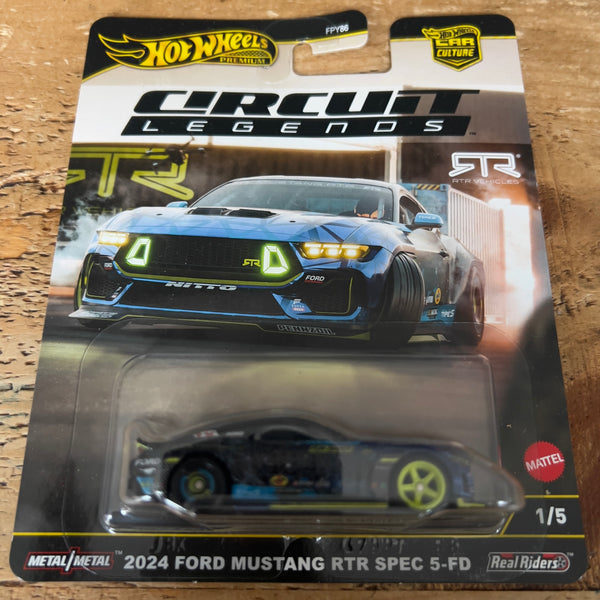 Hot Wheels Premium Circuit Legends 2024 Ford Mustang RTR Spec 5-FD ...